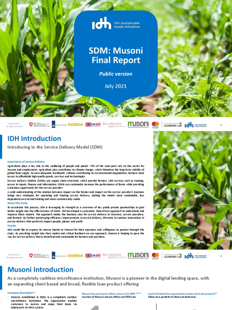 Musoni - SDM Final Report - Public Version | PDF | Microfinance ...