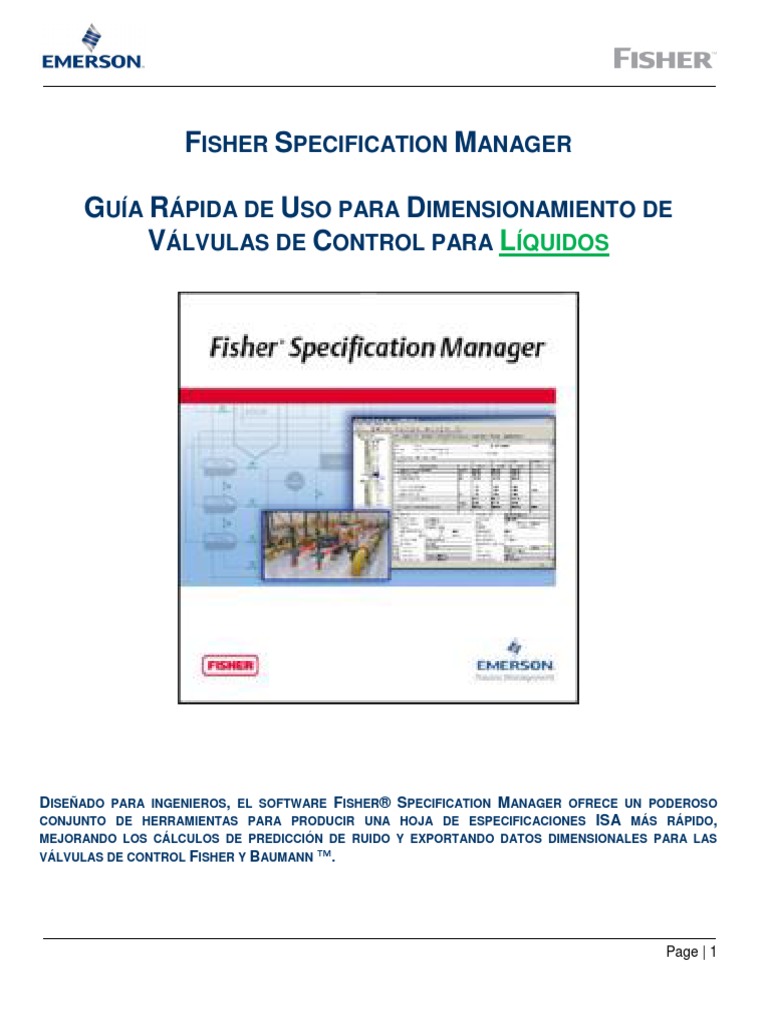 Guía Rápida Fisher Specification Manager LIQUIDOS | PDF | Presión | Agua