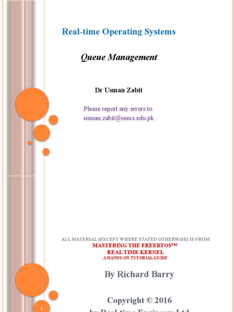 Real-Time Operating Systems: Queue Management | PDF | Queue (Abstract Data Type) | User Interface