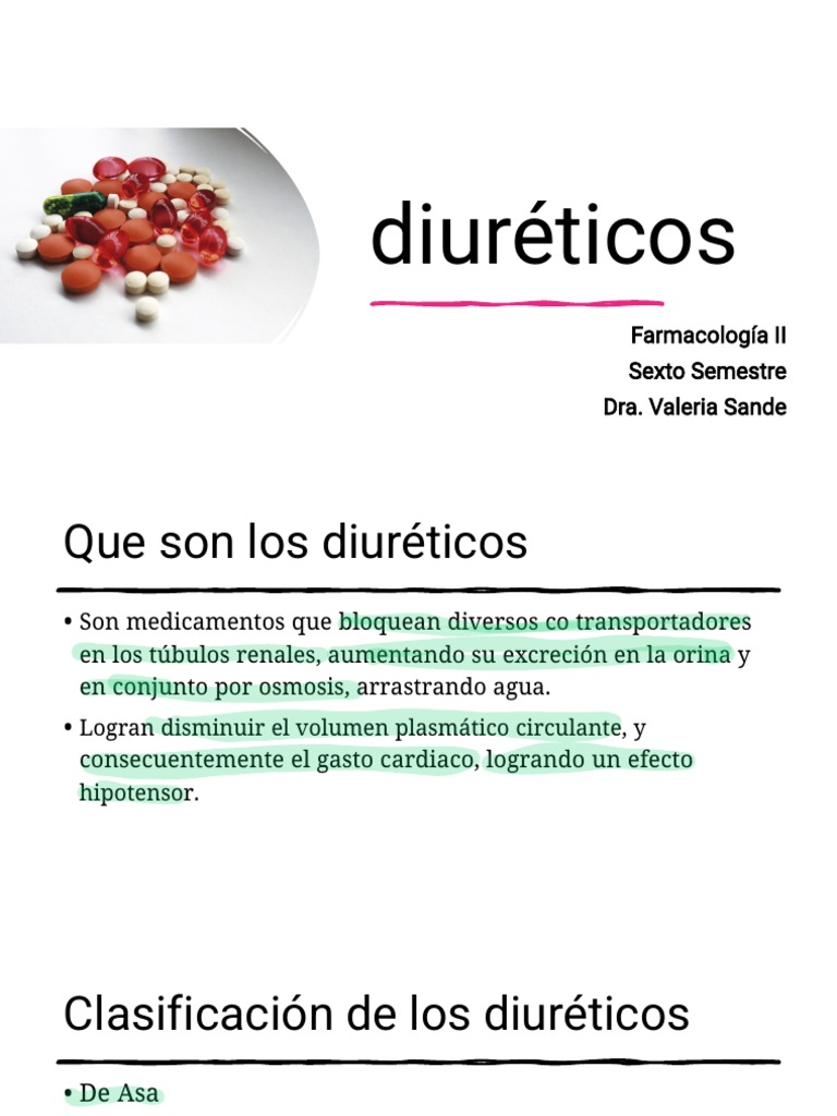 Clasificación y uso de diuréticos | PDF | Drogas | Especialidades Medicas