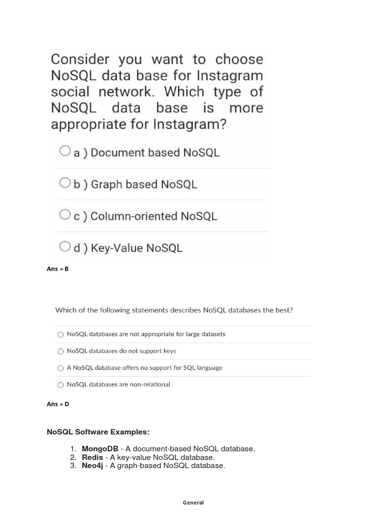 NoSQL MCQs - 3 | PDF | No Sql | Databases