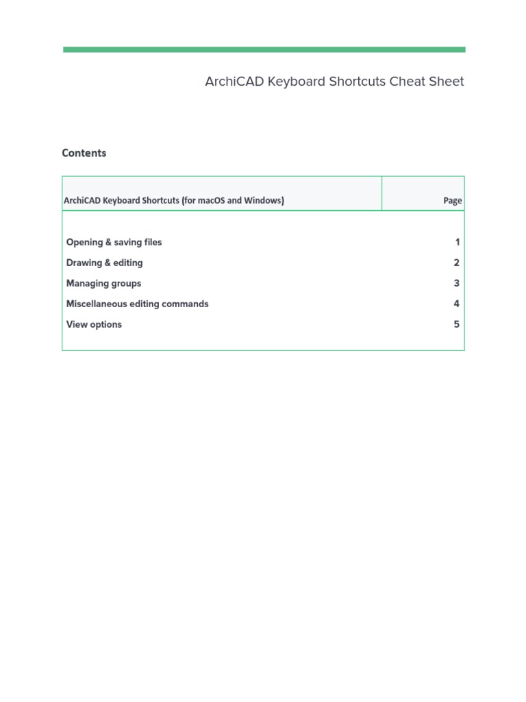 ArchiCAD Keyboard Shortcuts | PDF | Software Engineering | Computer ... ArchiCAD Keyboard Shortcuts | PDF | Software Engineering | Computer ...