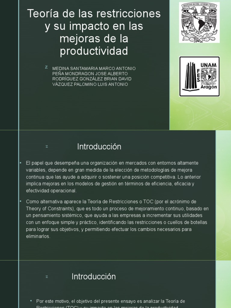 Teoría de Las Restricciones | PDF | Lean Manufacturing | Six Sigma