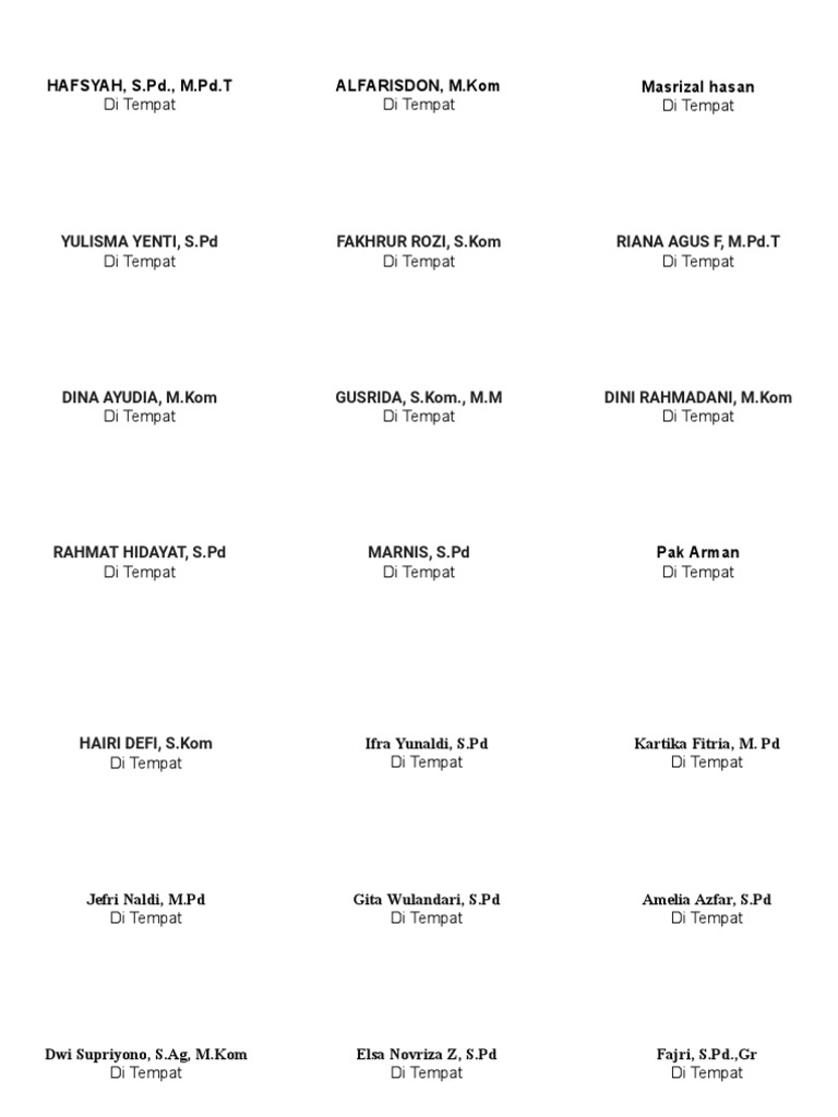 List Undangan Fix | PDF