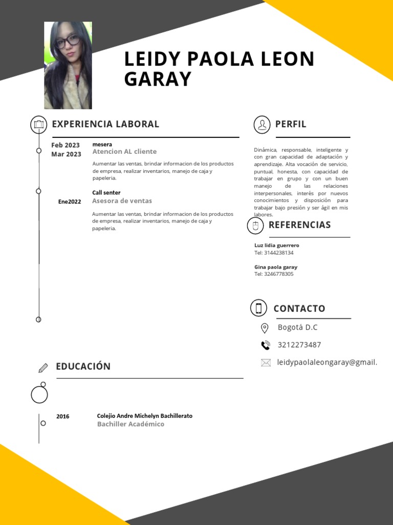 Leidy Paola Leon Garay: Experiencia Laboral Perfil | PDF