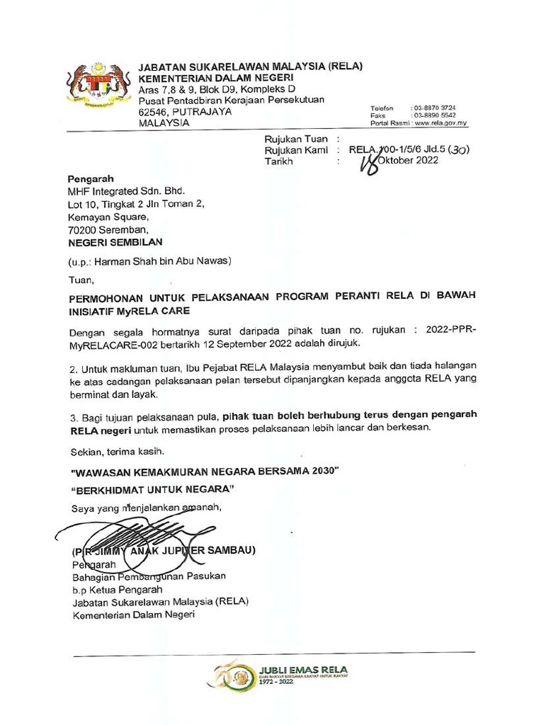 Surat Program Peranti RELA | PDF