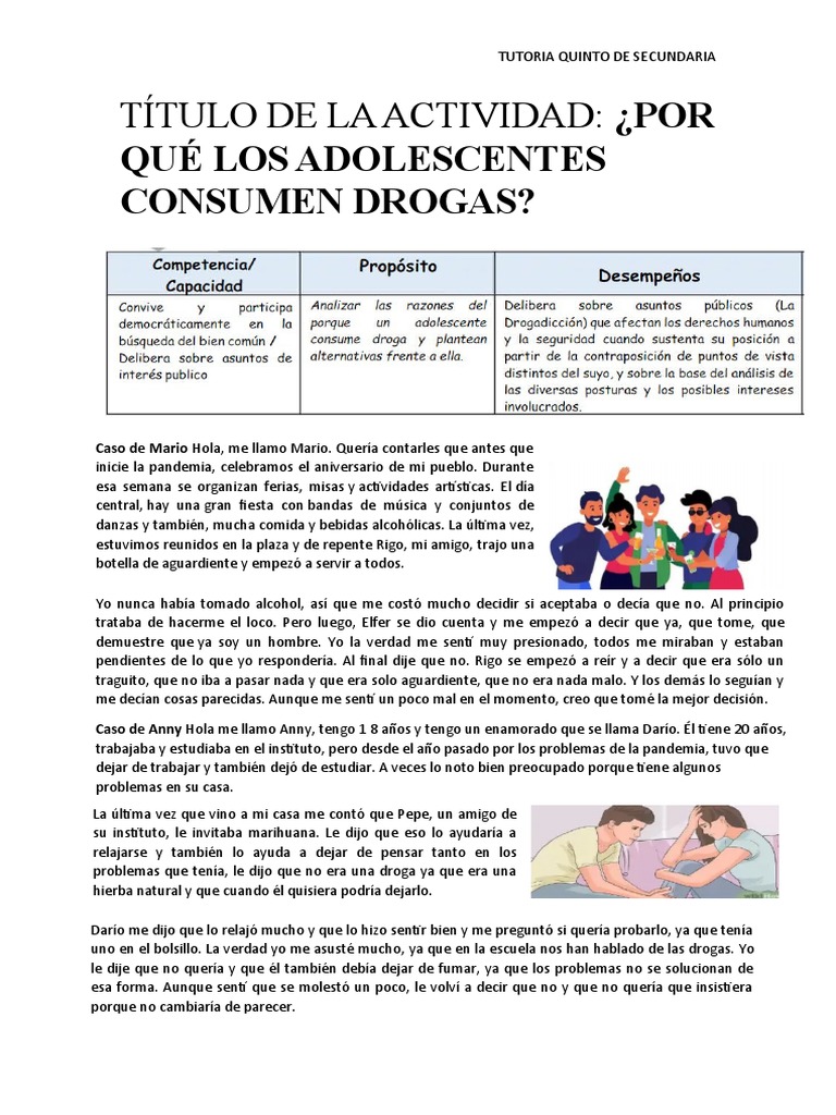Tutoria Consumo de Drogas | PDF | La dependencia de sustancias | Drogas
