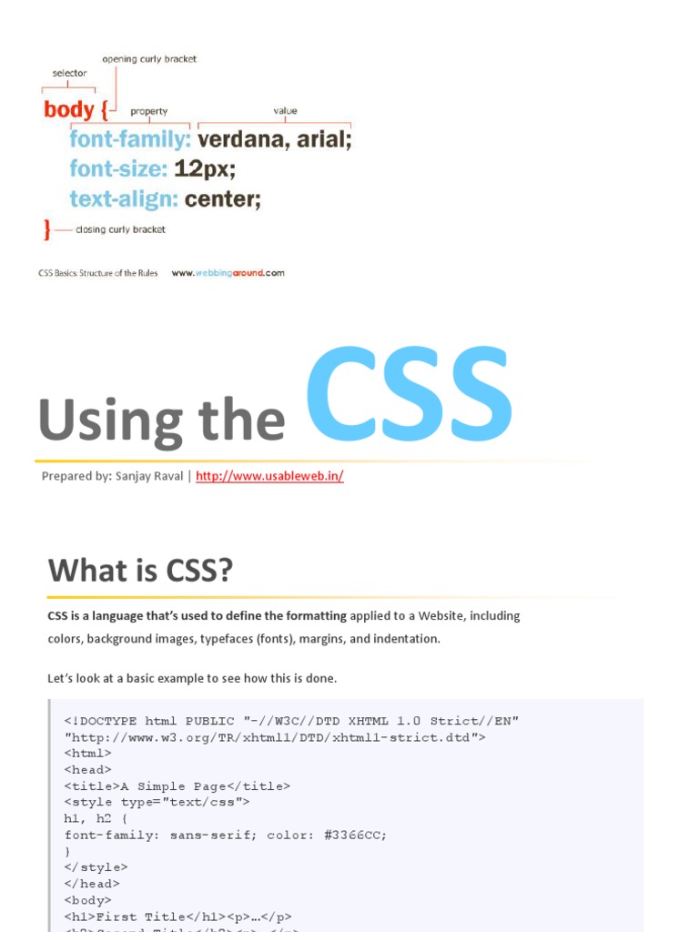 Basics Of Css And Some Common Mistakes Pdf Cascading Style Sheets Typefaces