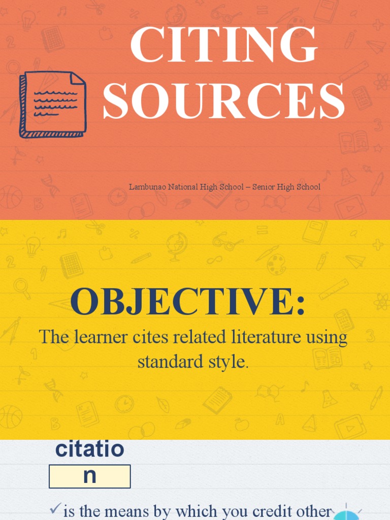 Lesson 4.2 Citing Related Literature Using Standard Style | PDF ...