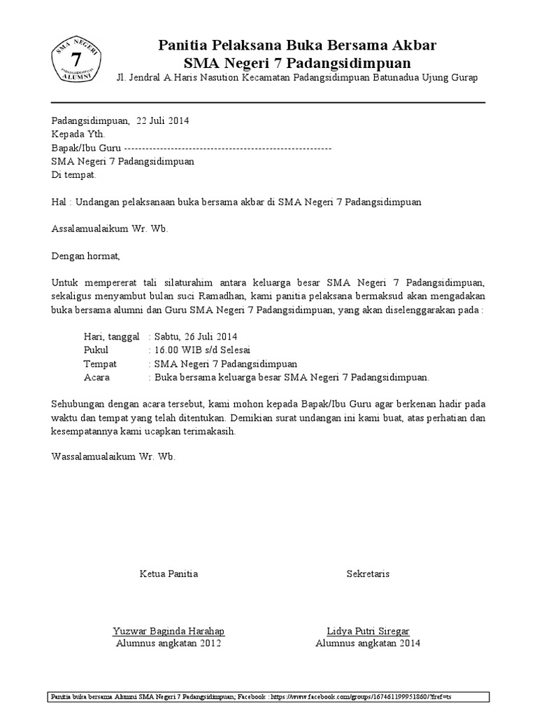 Contoh Undangan Reuni Sma | PDF