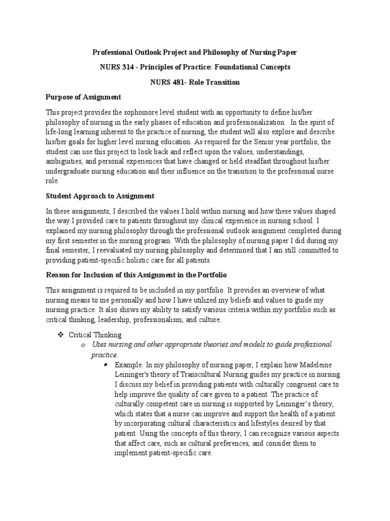 Intro Page - Philosophy Paper | PDF | Nursing | Health Care