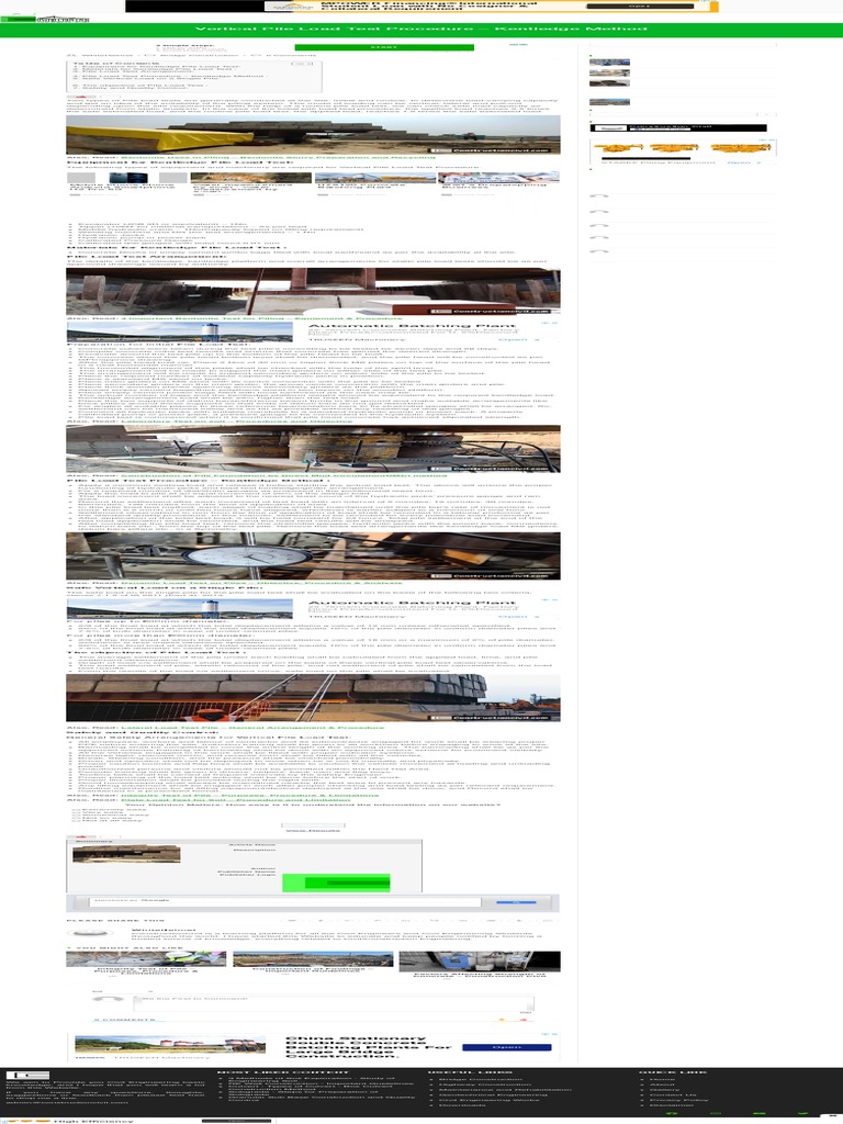Vertical Pile Load Test Procedure - Kentledge Method | PDF | Deep ...