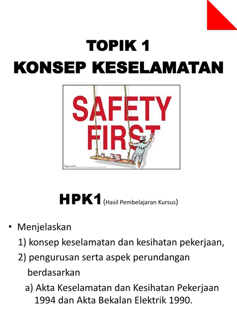 Topik 1 Konsep Keselamatan | PDF