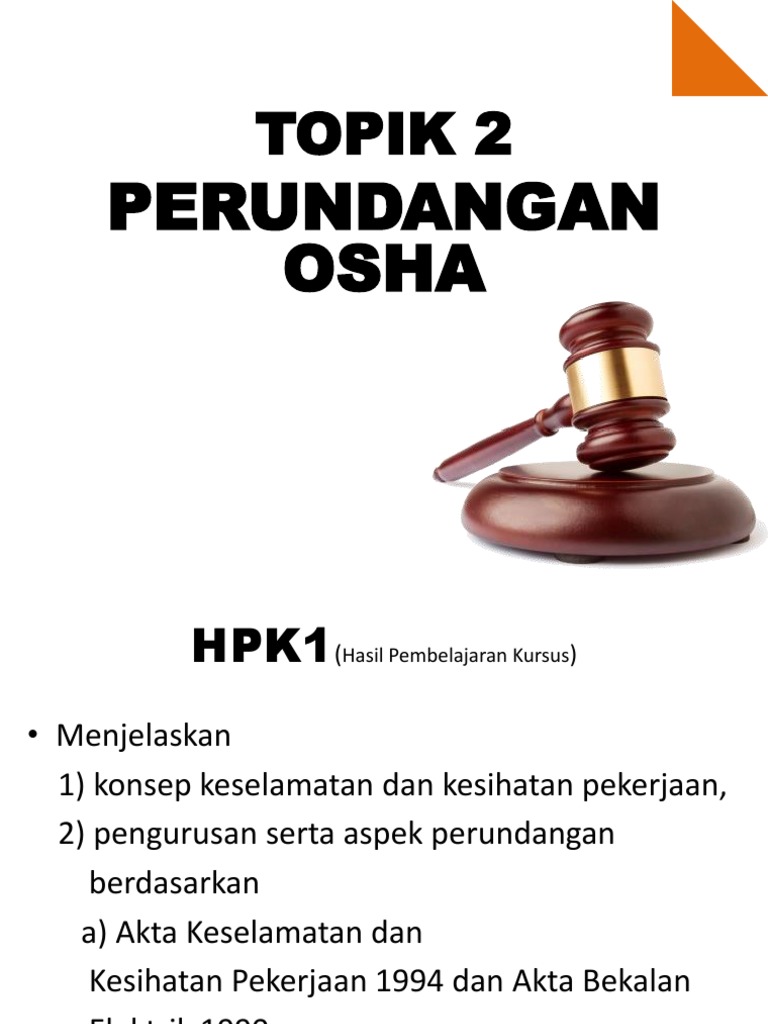 Topik 2 Perundangan OSH | PDF