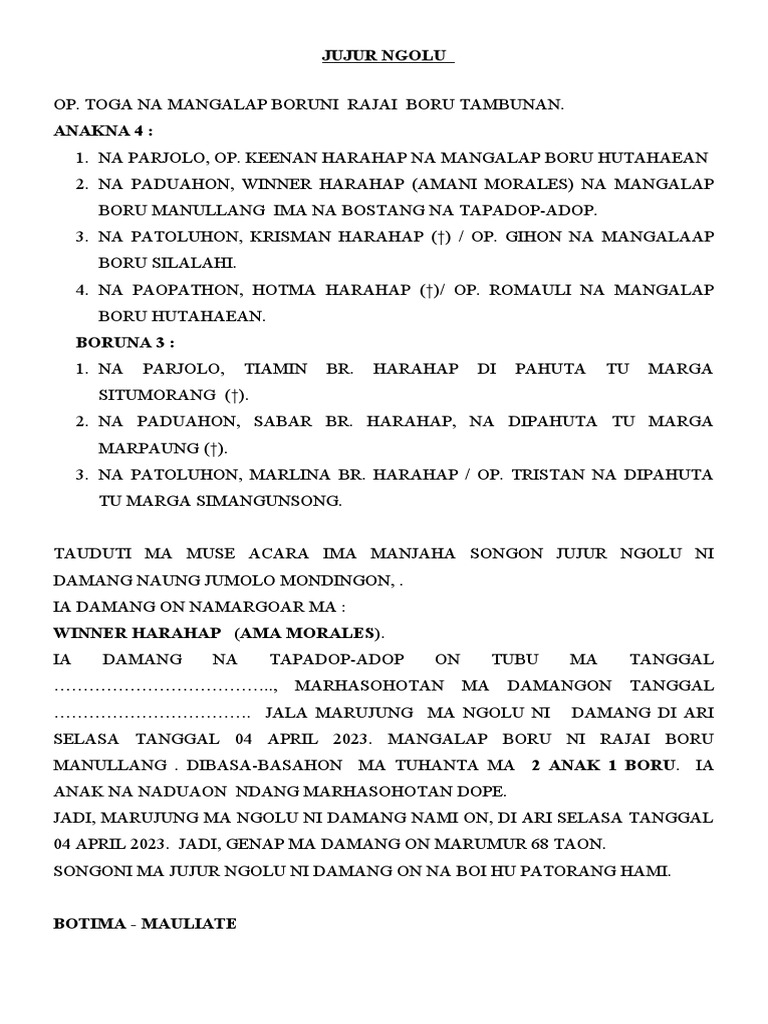 Jujur Ngolu | PDF | Seni & Disiplin Bahasa