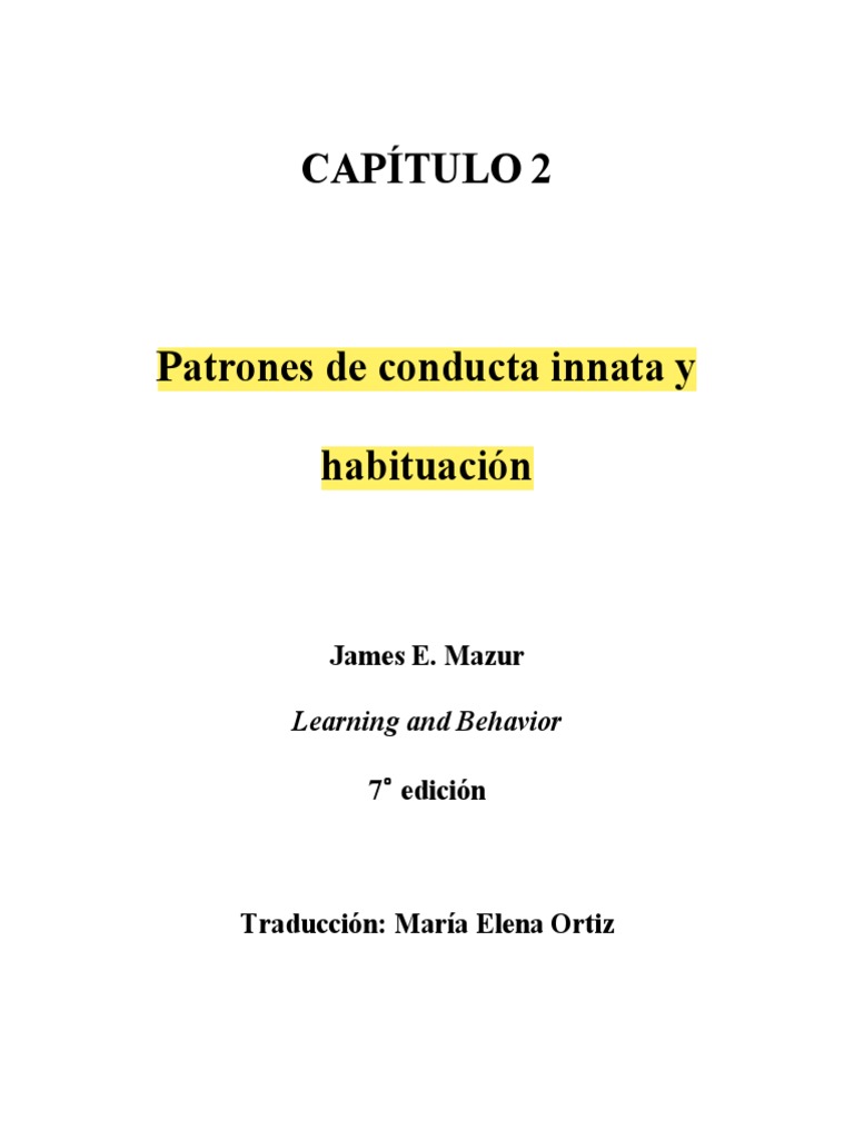 Patrones de Conducta Innata y Habituación | PDF | Las emociones | Neurona
