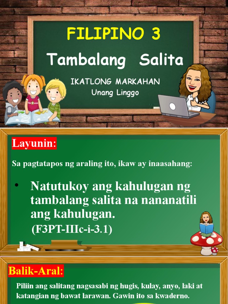 Filipino 3-3rd Quarter-Week1 Tambalang Salita - MELC | PDF