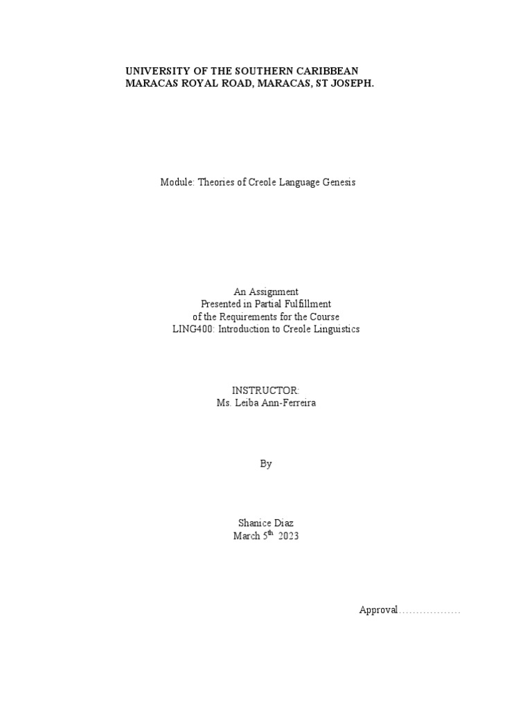 Theories of Creole Language Genesis | PDF | Languages | Foreign ... Theories of Creole Language Genesis | PDF | Languages | Foreign ...