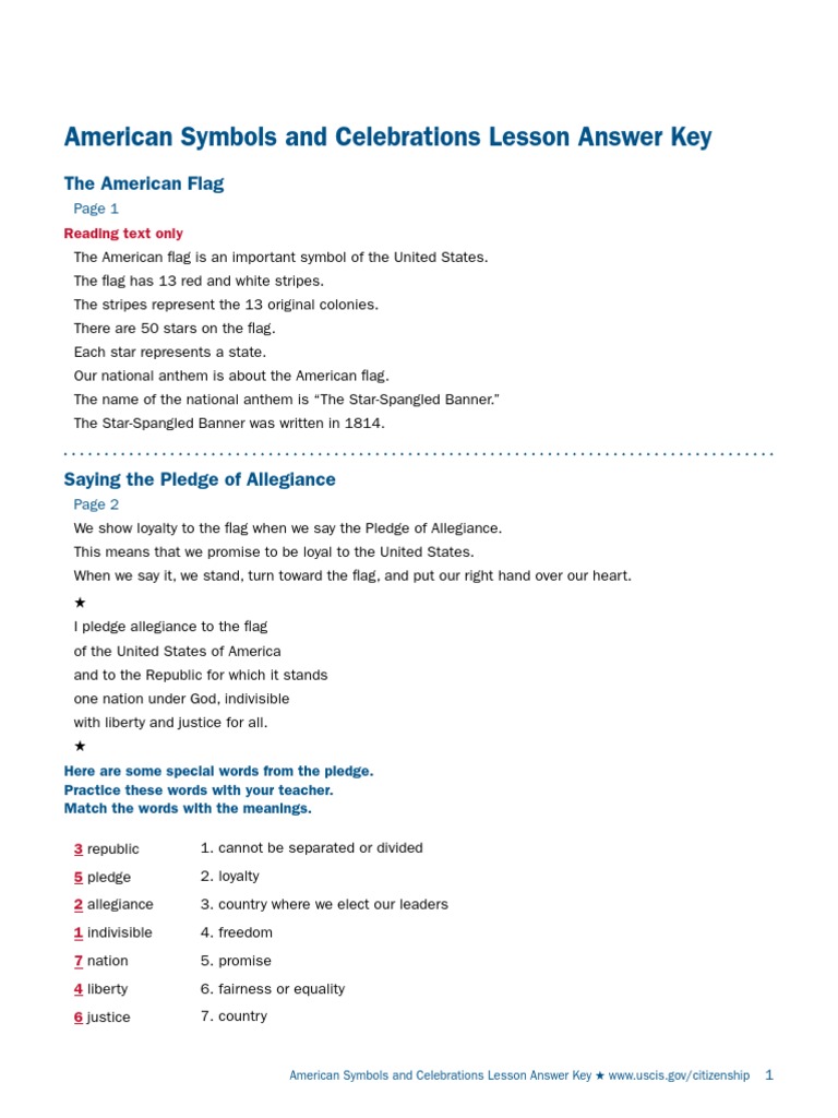 Symbols Celebrations Answer Key | Download Free PDF | The Star Spangled ...