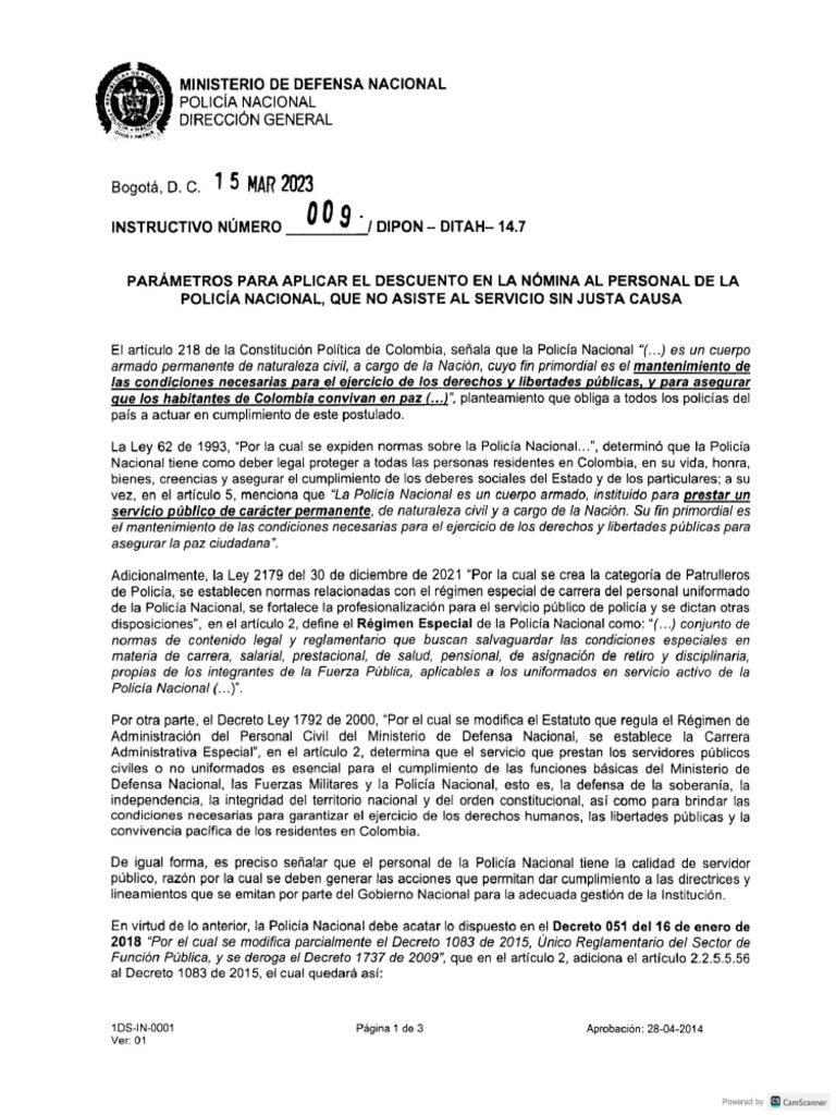 Instructivo 009 Dipon Ditah Del 15032023 | PDF