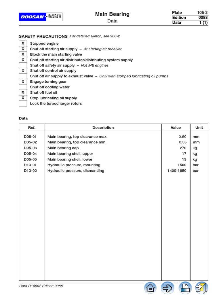 Man B&W: Main Bearing | PDF | Bearing (Mechanical) | Vehicle Parts