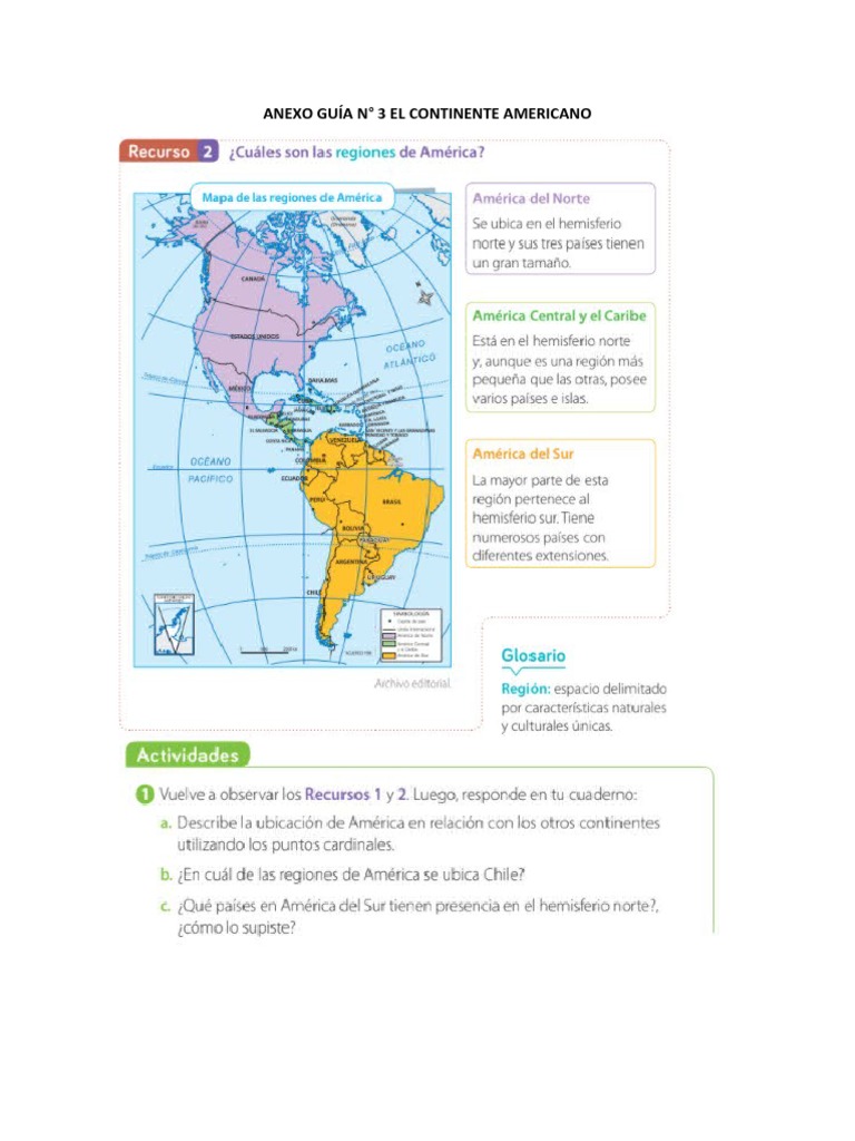 Anexo Mapas de América Guía N°3 | PDF