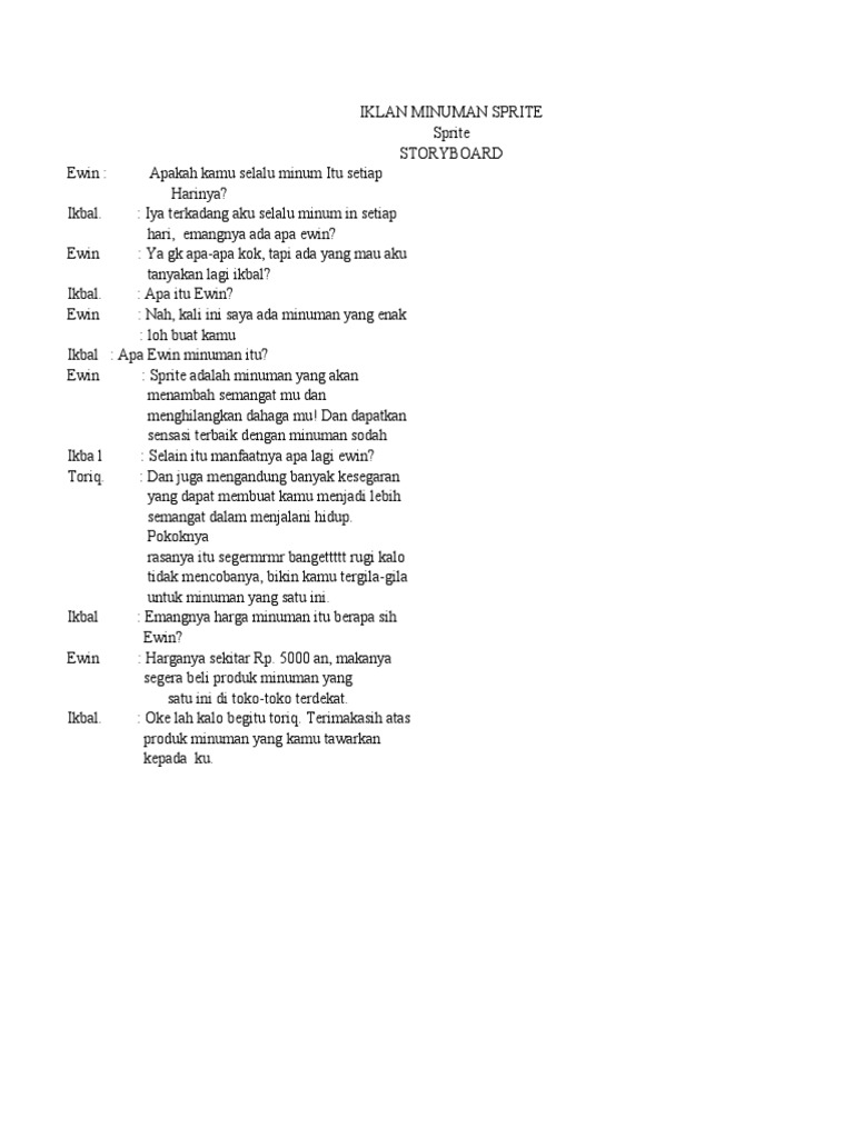 Storybort Iklan Sprait | PDF