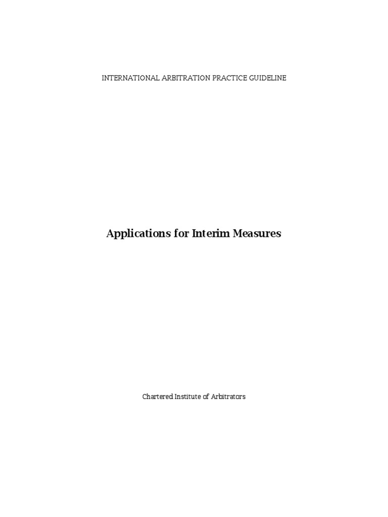 Guideline 4 Applications For Interim Measures 2015 | PDF