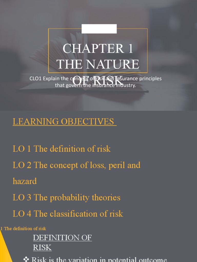 CHAPTER 1 NATURE OF RISK | PDF | Risk | Hazards