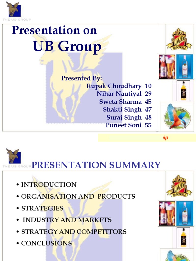 UB Group: Presentation On | PDF | Mergers And Acquisitions | Business