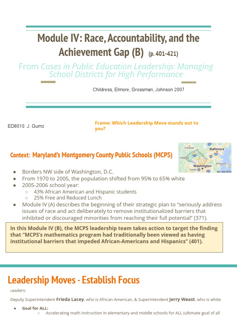 Module IV Race Accountability and The Achievement Gap B | PDF | Leadership