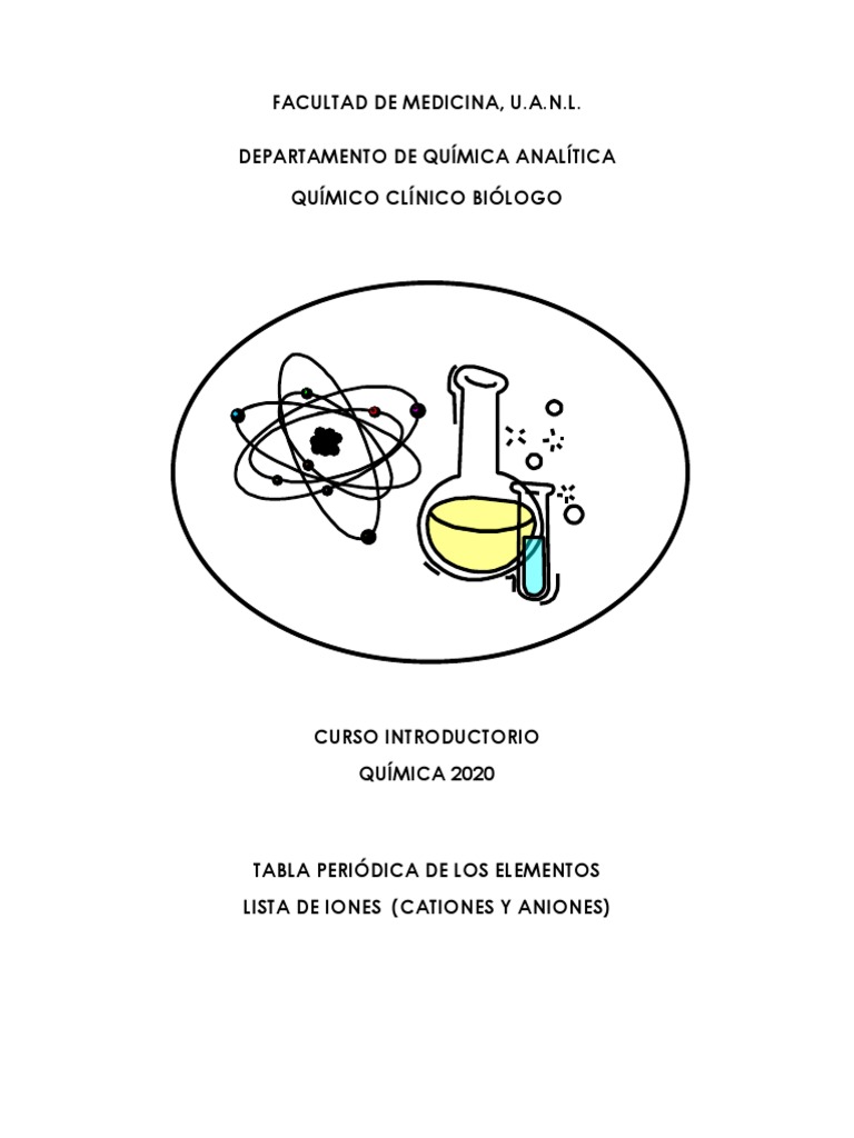 Lista de Iones | PDF | Sustancias químicas | Tabla periódica