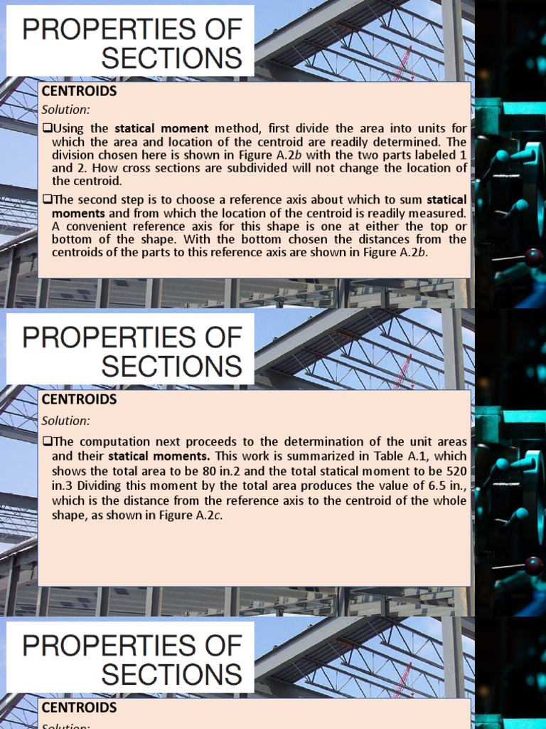 Centroid Moment of Inertia | PDF | Area | Shape