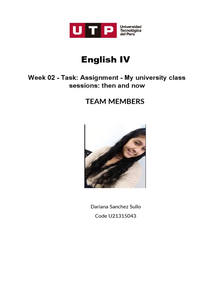 Week 02 Task Assignment My university class sessions then and now | PDF