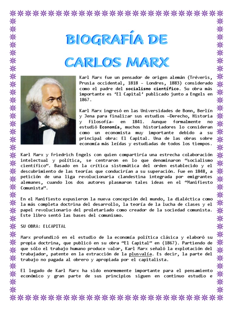 Biografía de Karl Marx y su legado | PDF | Karl Marx | Comunismo