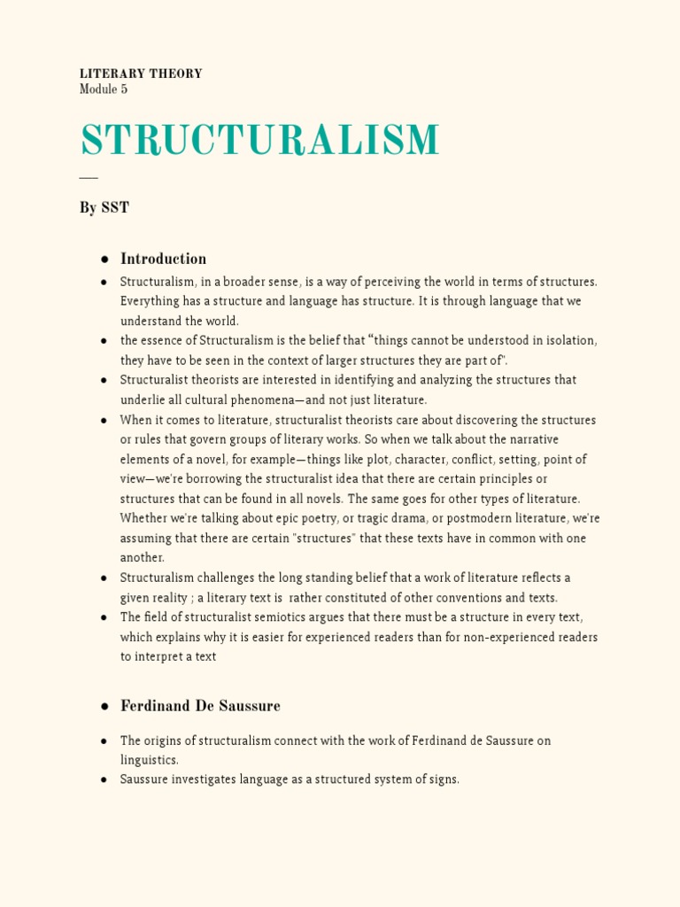 Structuralism | Download Free PDF | Philosophical Theories | Cognitive Science