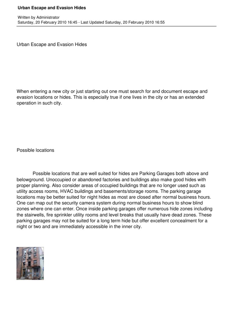 Urban Escape and Evasion Strategies | PDF | National Security | Security