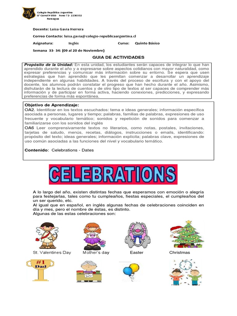 Guia Ingles 5 | PDF | Aprendizaje | Cognición