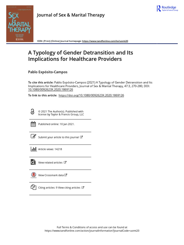 A Typology of Gender Detransition and Its Implications for Healthcare ...
