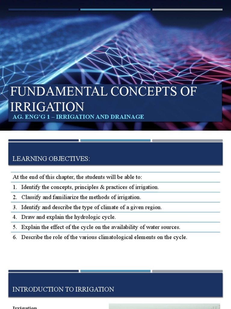 Fundamental Concepts of Irrigation | PDF | Irrigation | Soil