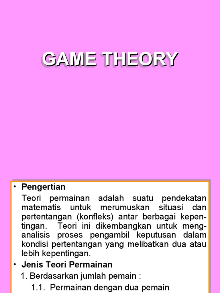 Teori Permainan untuk Bisnis | PDF | Metode & Bahan Ajar