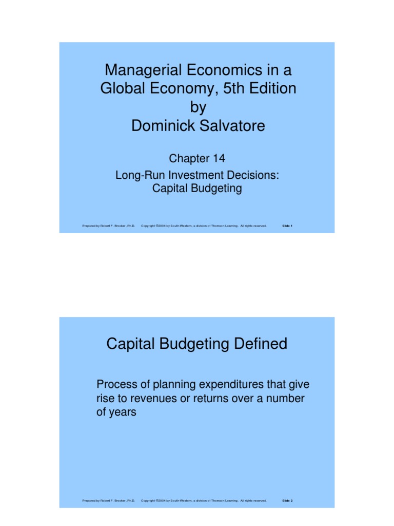 Managerial Economics in A Global Economy, 5th Edition by Dominick Salvatore | PDF | Cost Of ...