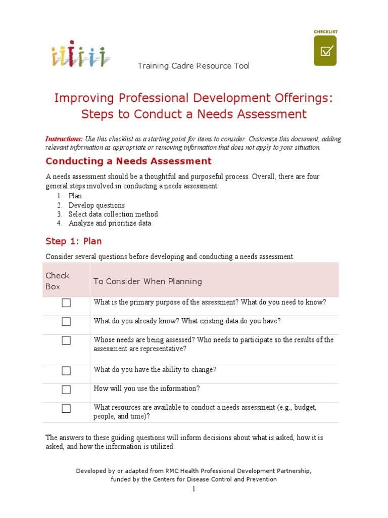 Improving Professional Development Offerings: Steps To Conduct A Needs ...