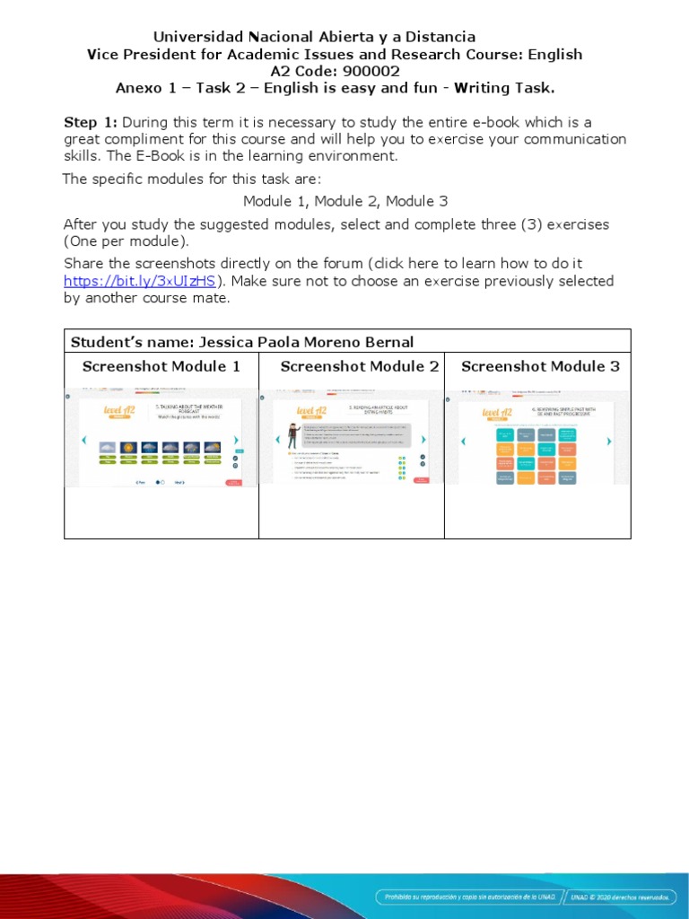 Anexo 1 - Task 2 - English Is Easy and Fun Writing Task | PDF | Grammar | Language Mechanics