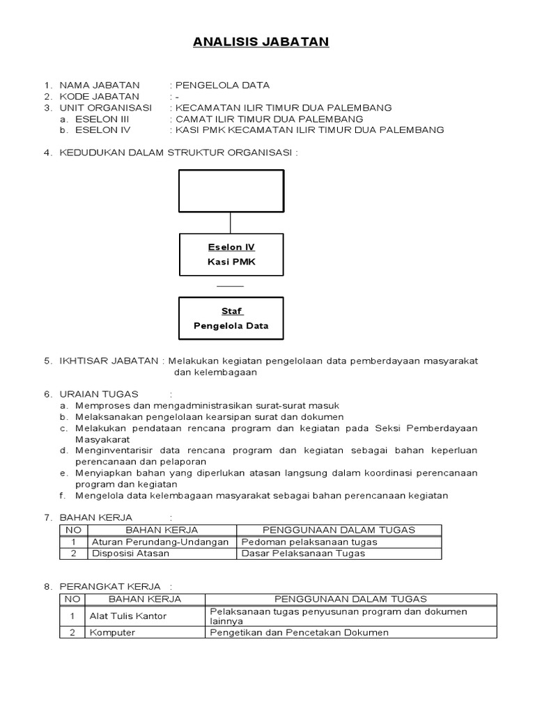 Anjab Penerima | PDF