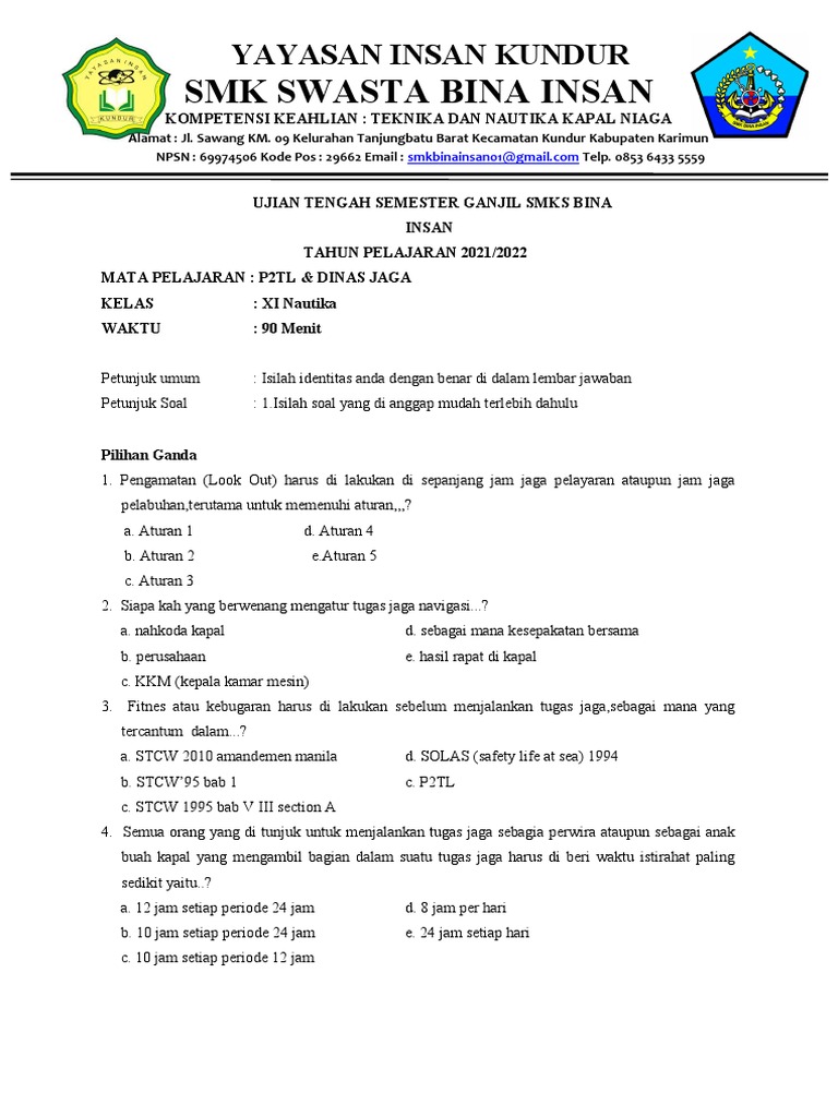 Aturan P2TL dan Tugas Jaga Navigasi | PDF | Sains & Matematika ...