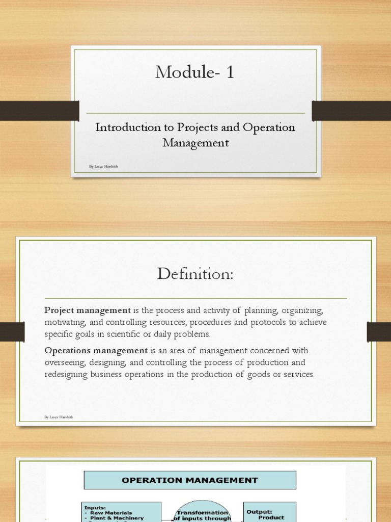 Module 1, POM Ppts | PDF | Project Management | Procurement