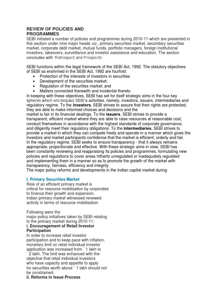 Review of Policies and | PDF | Securities (Finance) | Warrant (Finance)