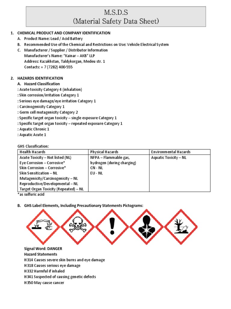 MSDS Eng | PDF | Combustion | Firefighting