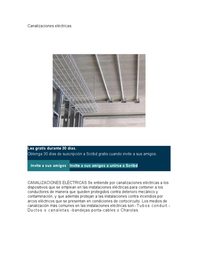 Canalizaciones Eléctricas | Descargar gratis PDF | Tubería (transporte de fluidos) | Materiales